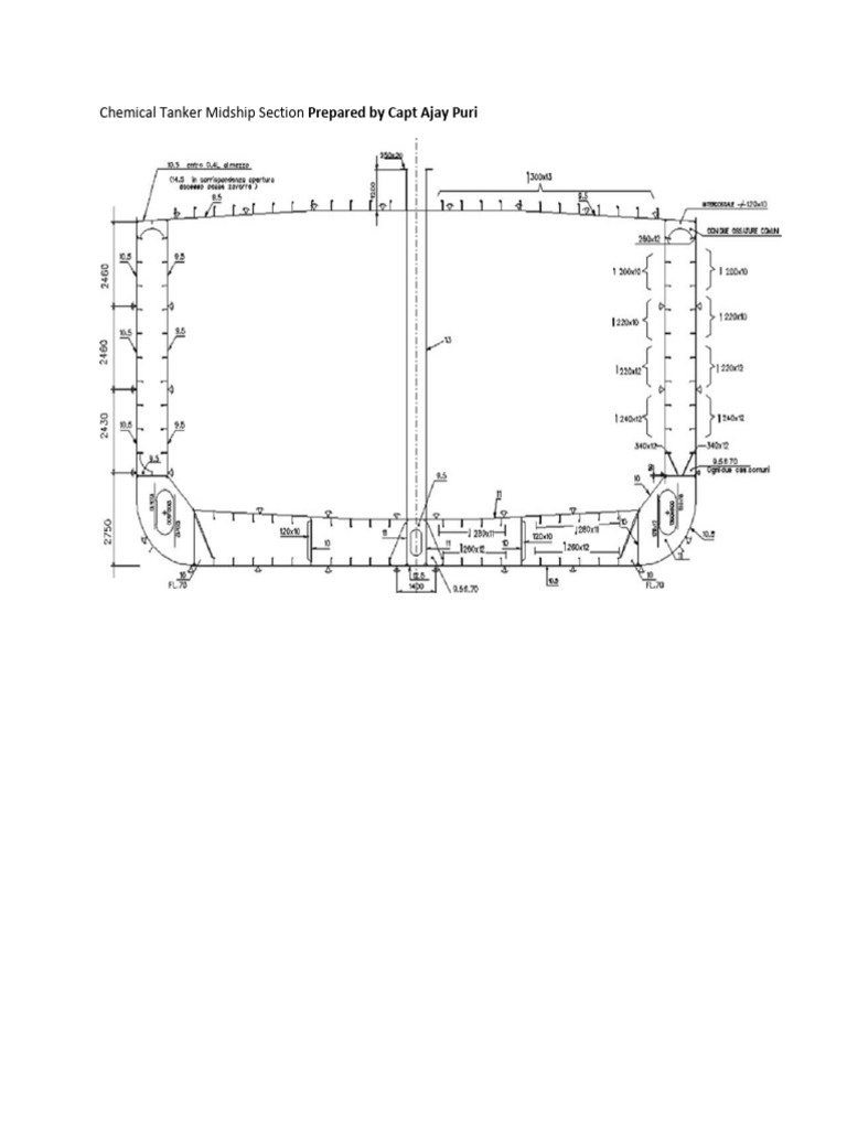 Chemical Tanker Midship Section Overview | PDF | Materials | Chemistry