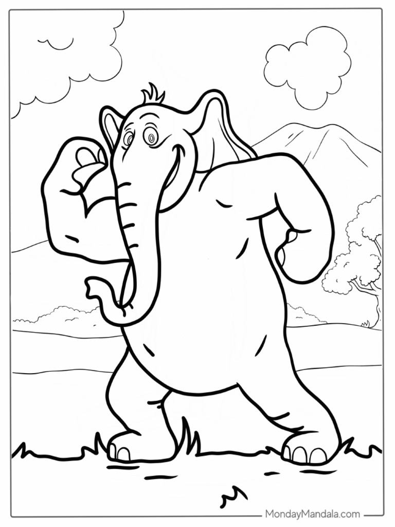 Dr. Seuss Horton The Elephant Coloring Page | PDF