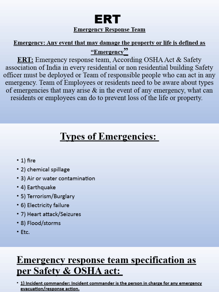 Emergency Response Team Overview | PDF