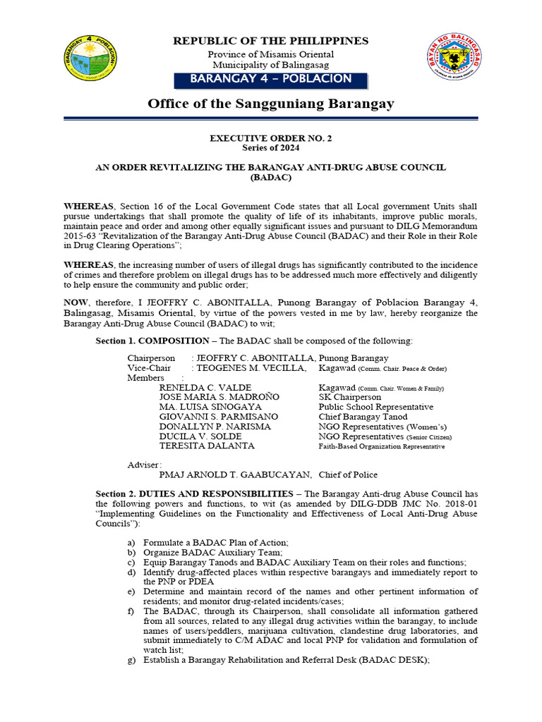 Executive-Order-Badac | PDF