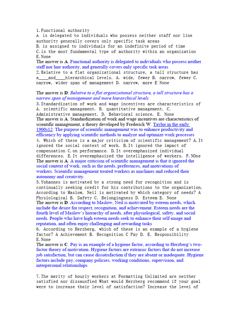 Questions On Management | PDF