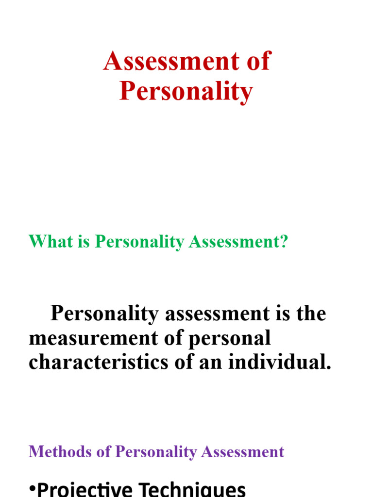 Assessment of Personality | PDF