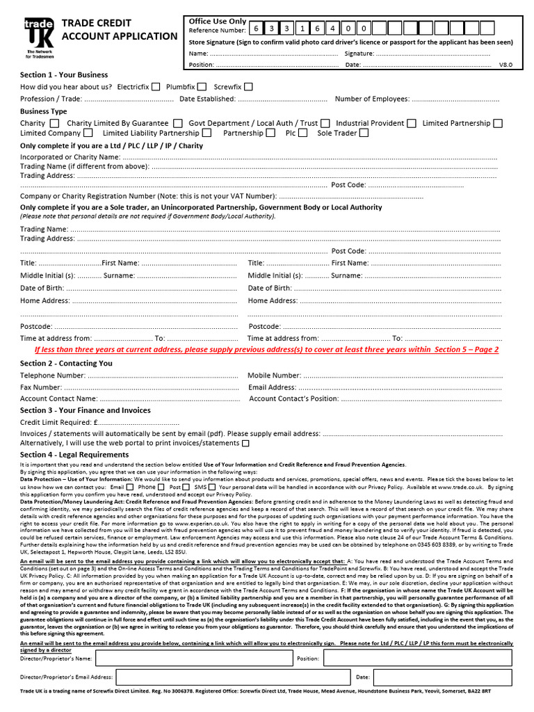 Trade Acc Application v9 | PDF | Finance & Money Management