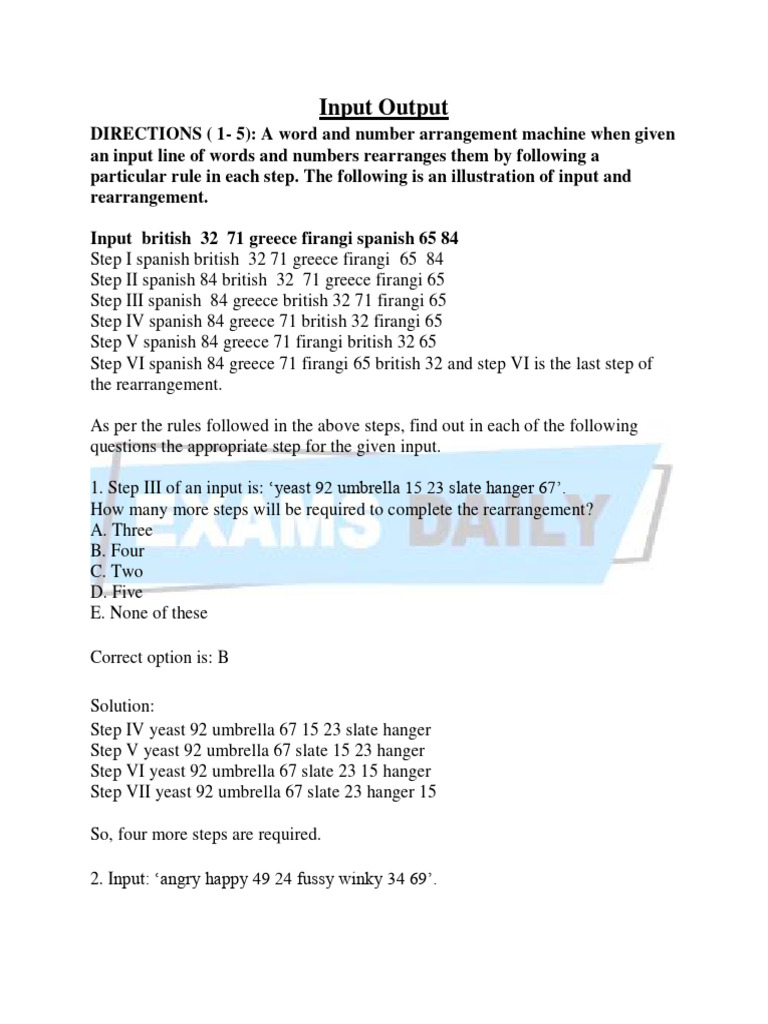 Input Output | PDF | Numbers | Subtraction