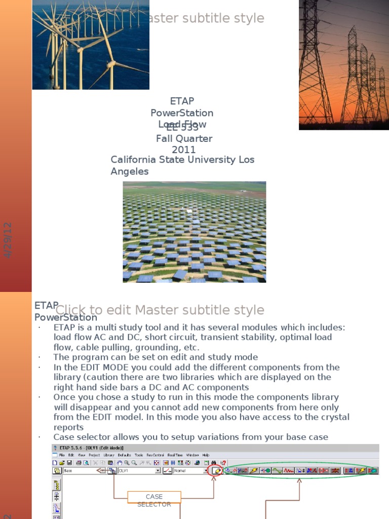 ETAP Load Flow Study Guide | PDF | Electrical Impedance | Electric ...