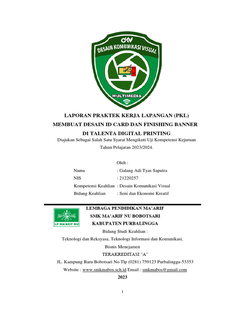 Laporan PKL Desain ID Card dan Banner | PDF