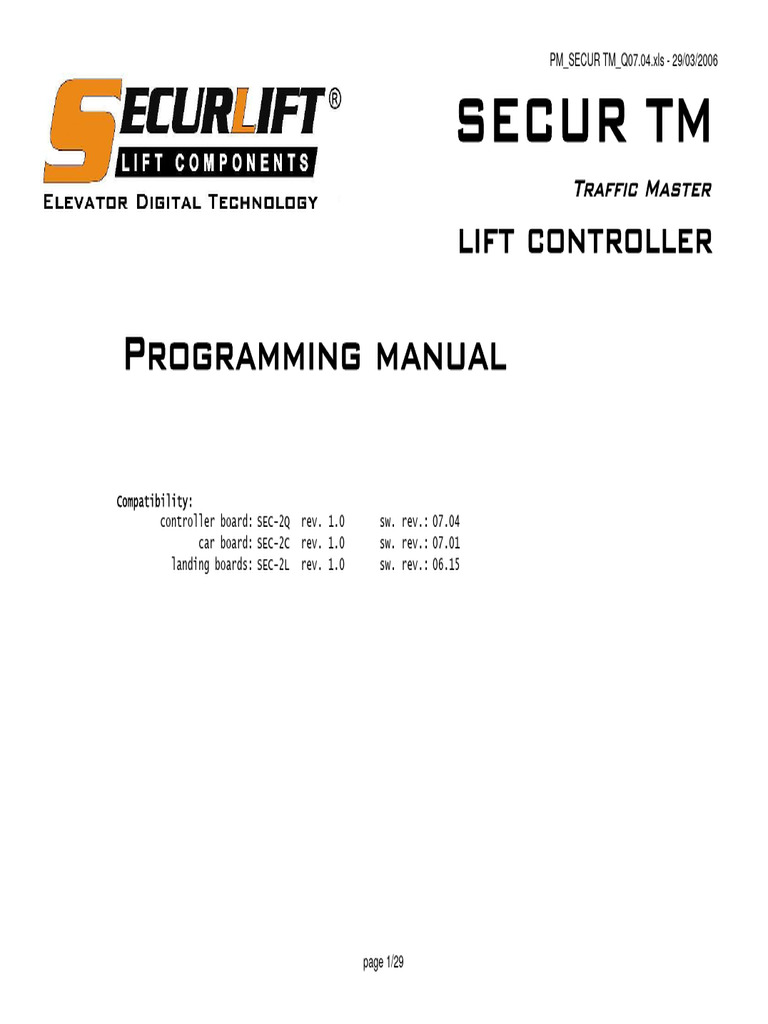 Lift Controller Programming Guide | PDF | Elevator | Building Engineering