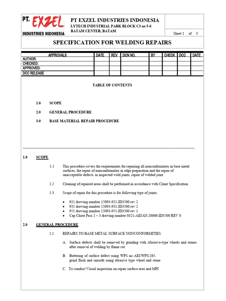 REPAIR PROCEDURE AUSTIN | PDF