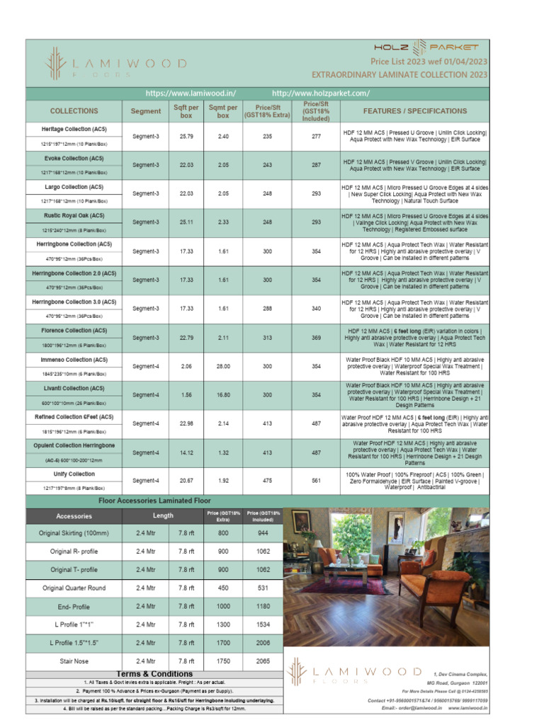 2023 Laminate Flooring Price List | PDF | Building Engineering ...