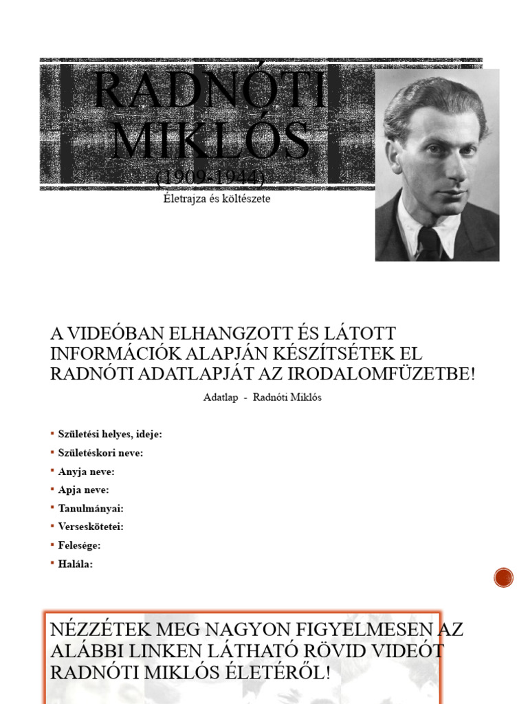 Radnóti Miklós Élete, Költészete | PDF