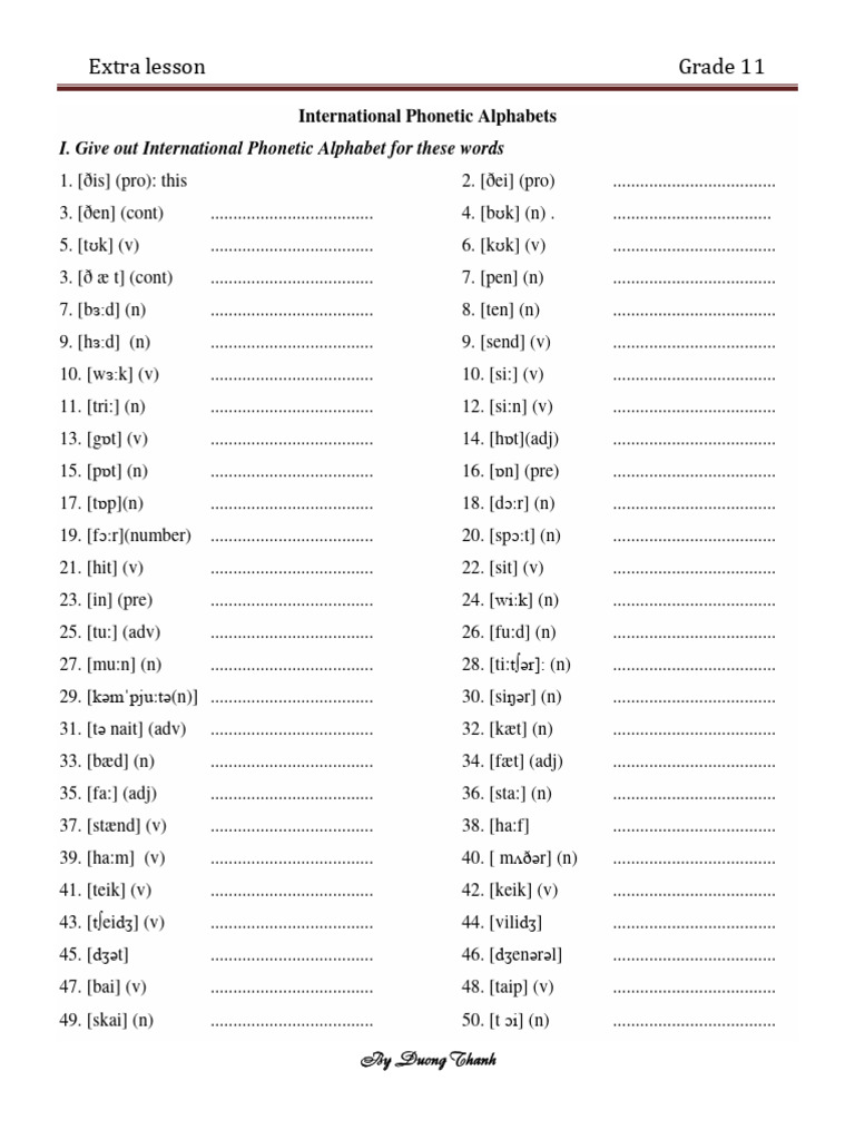 (123doc) Ipa Exercise Bai Tap Ve Phien Am Quoc Te 2 | PDF