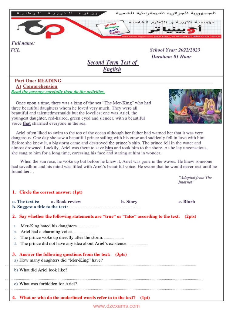 Dzexams 1as Anglais 390366 | PDF | Languages | Foreign Language Studies