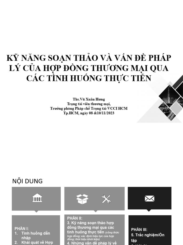 VXH 2023-Ky Nang Soan Thao, Ra Soat Va Phuong Phap Giai Quyet Tranh Chap Hop Dong TM | PDF