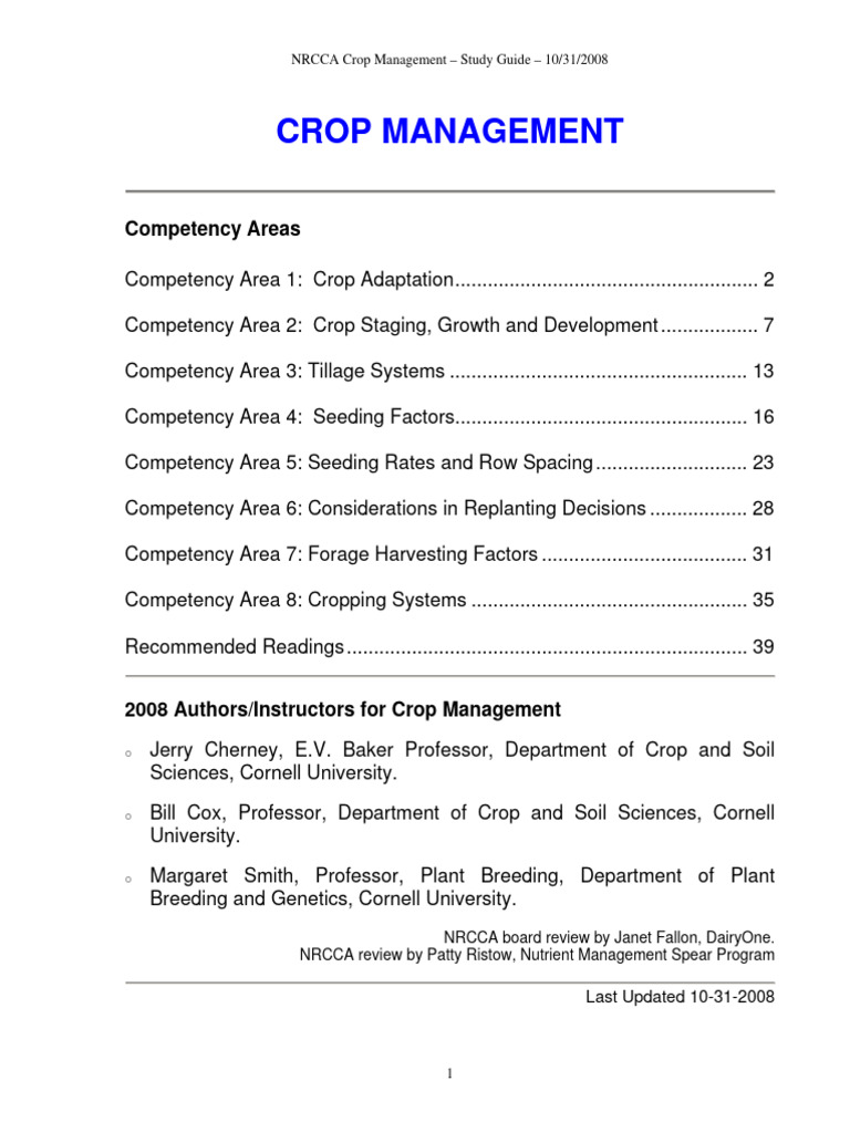Crop Management | PDF