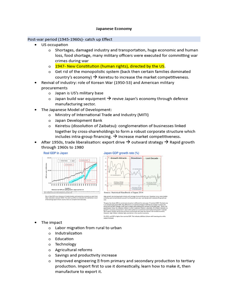 Overview of Japan's Economic History | PDF