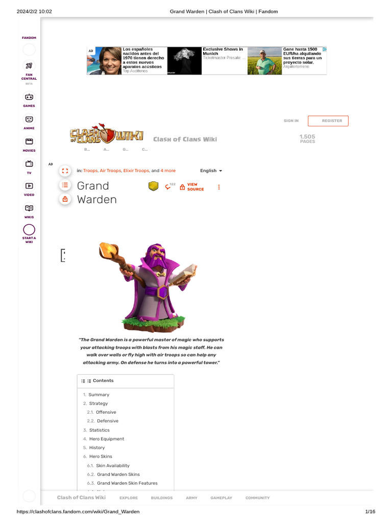 Grand Warden - Clash of Clans Wiki - Fandom | PDF