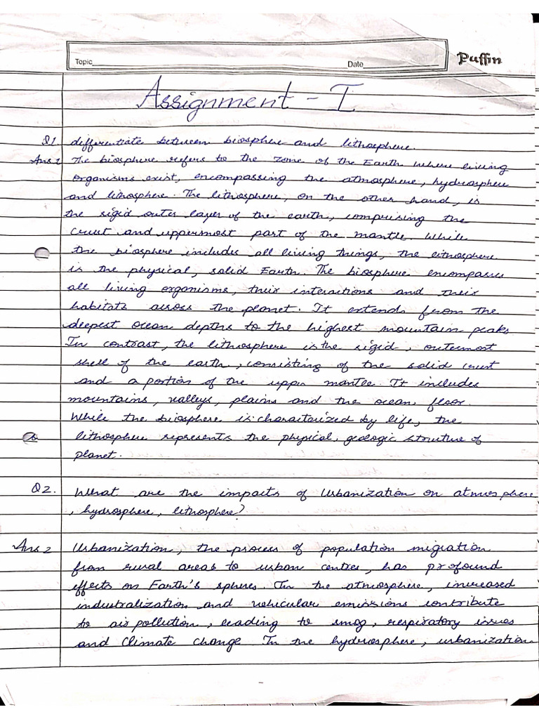 Evs Assignment 1 | PDF