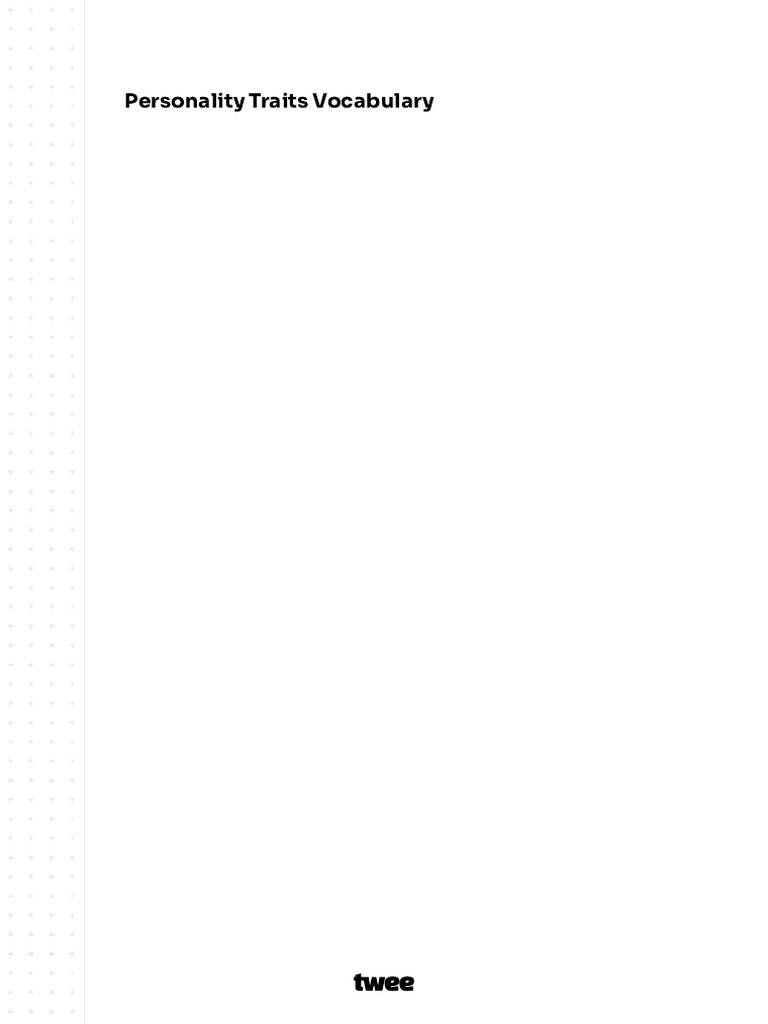 Personality Traits Vocabulary | PDF | Feeling | Behavioural Sciences