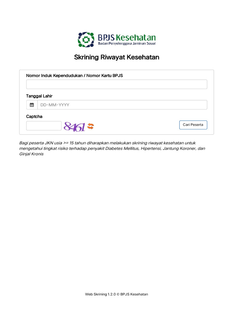 Web Skrining BPJS Kesehatan | PDF