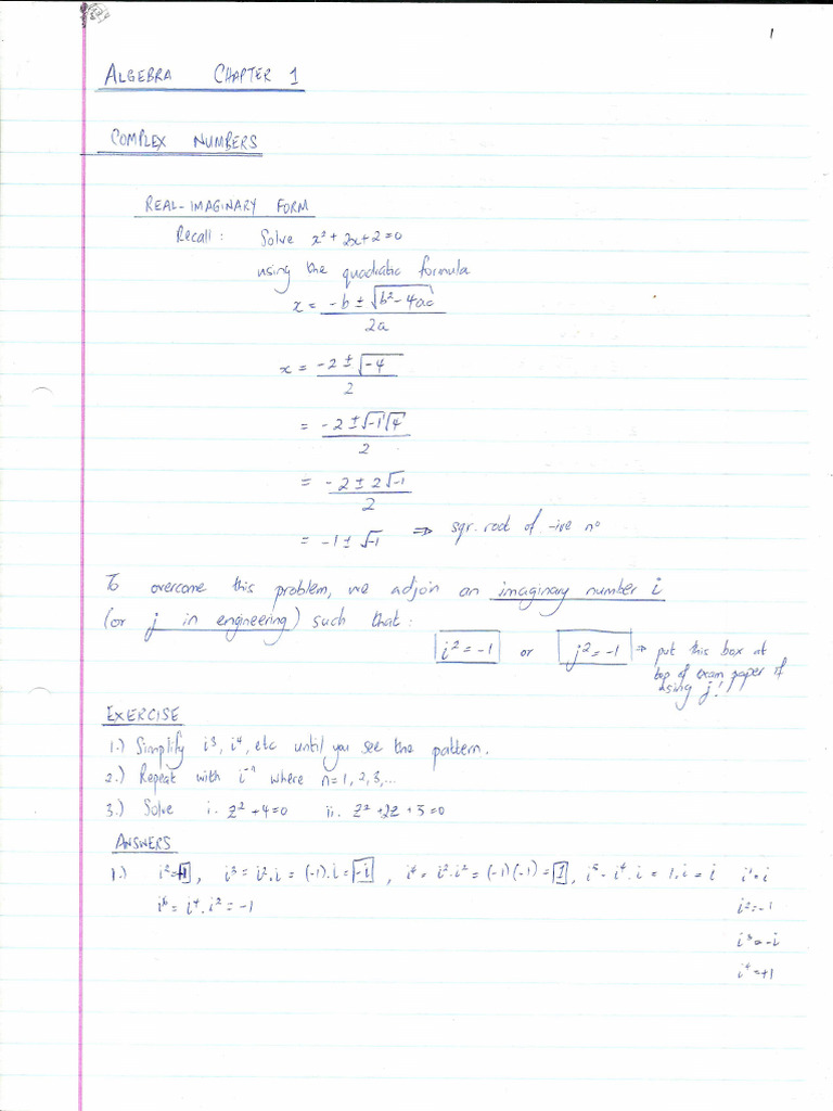 MATH 2014 Algebra CH1 (Excluding Exponentials) | PDF