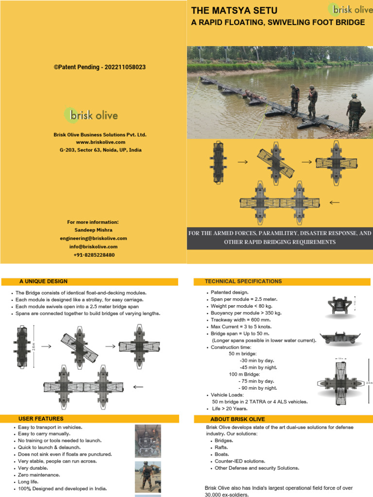The Matsya Setu Brochure ... Updated Technical Specifications | PDF