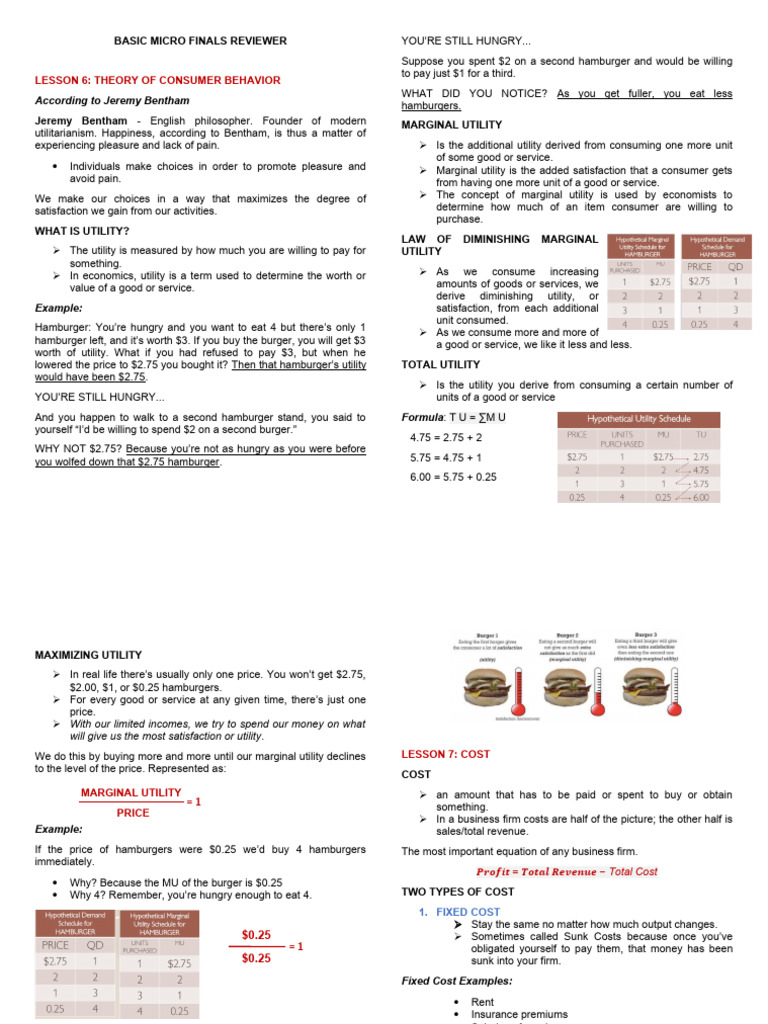 Basic Micro Finals Reviewer | PDF
