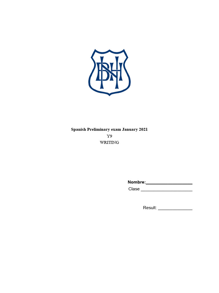 Spanish Preliminary Exam January 2021 WRITING | PDF