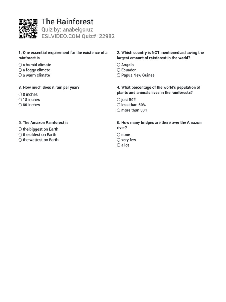 The Rainforest | PDF | Amazon Rainforest | Rain