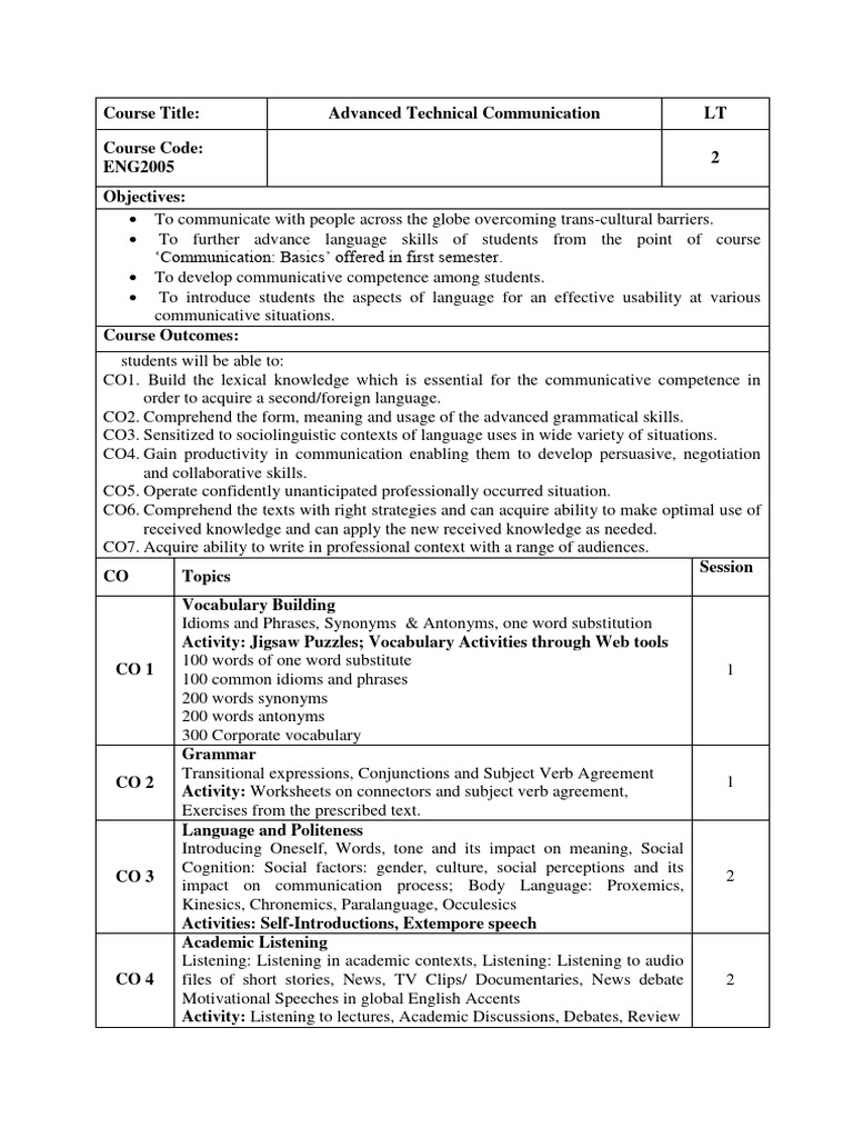 ENG2005 - ADVANCED-TECHNICAL-COMMUNICATION - LT - 1.0 - 1 - ENG2005-Advanced Technical ...