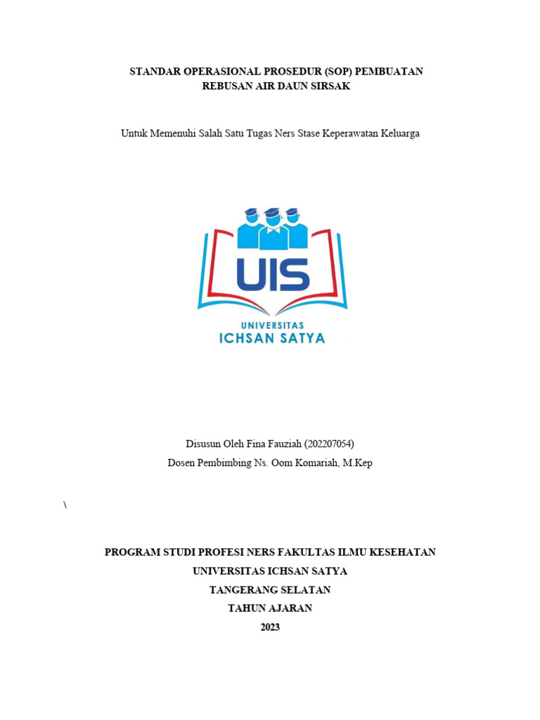 SOP Rebusan Air Daun Sirsak untuk Kolesterol | PDF