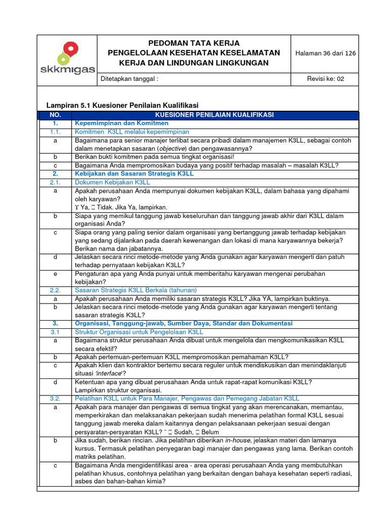 Checklist CSMS SKK MIGAS | PDF