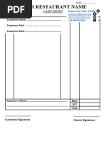 Restaurant Bill Template in Word | PDF