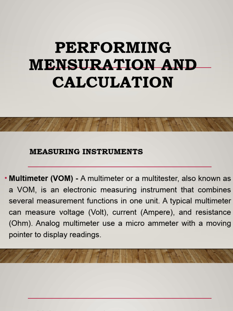 PERFORMING MENSURATION AND CALCULATION | PDF