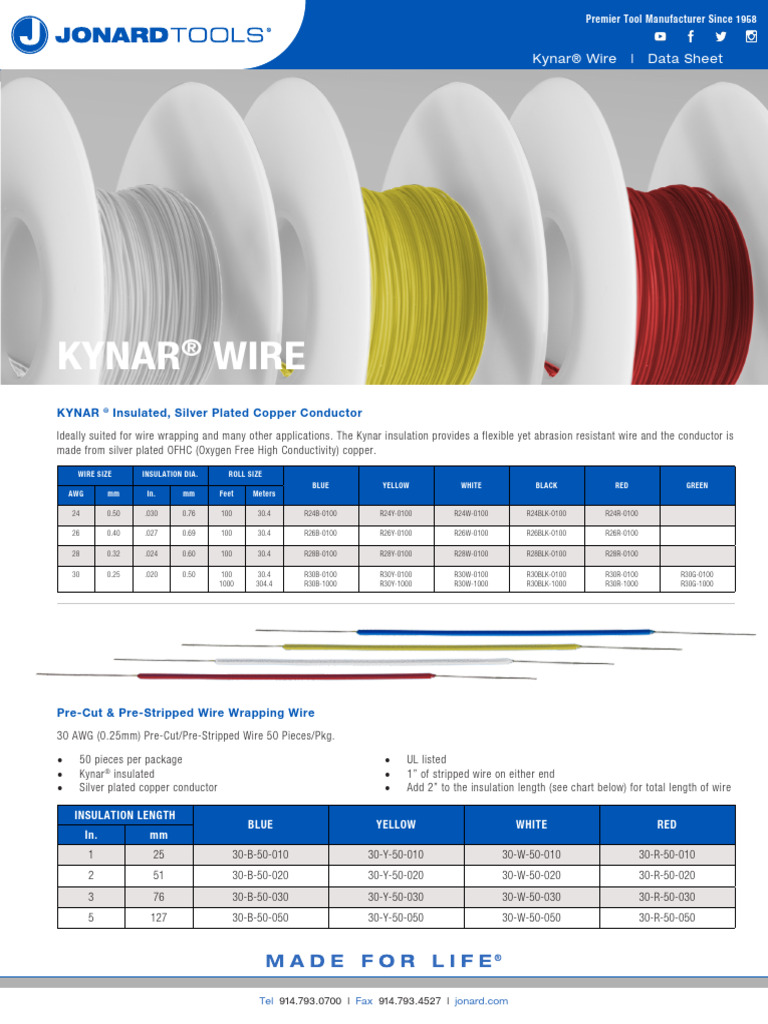 Data Sheet Kynar c2 Ae Wire 4-1729844 | PDF