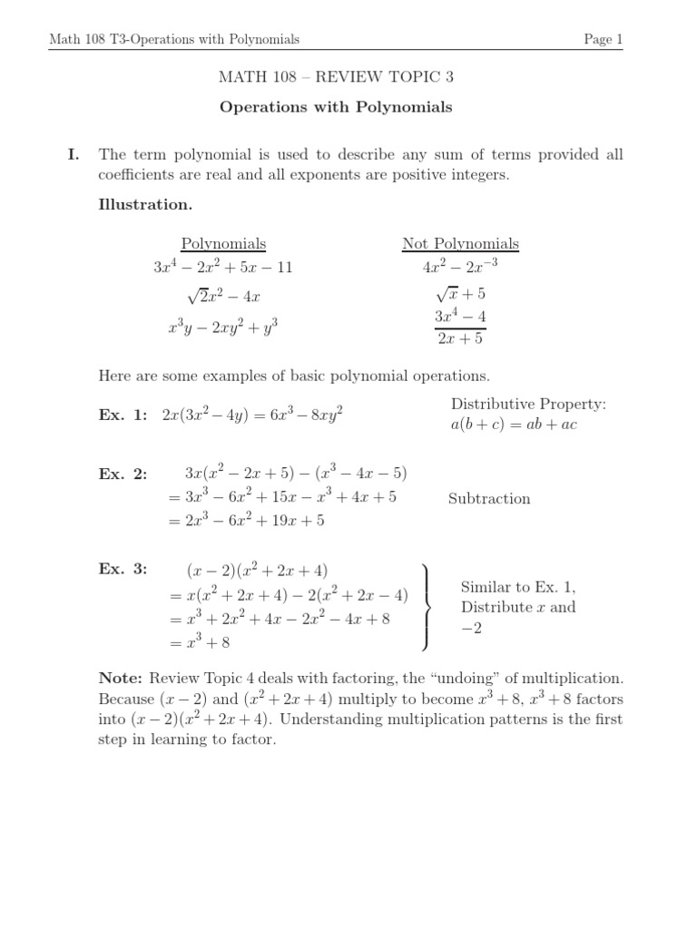 Mathematical Operations | PDF | Multiplication | Polynomial