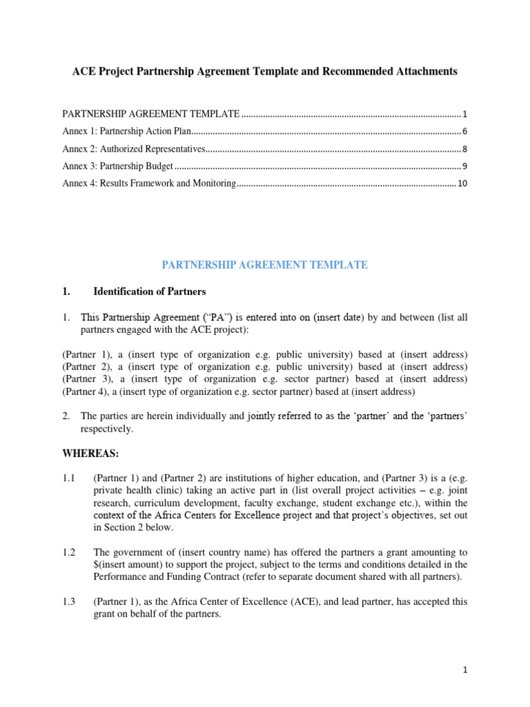 World Bank Partnership Agreement | PDF