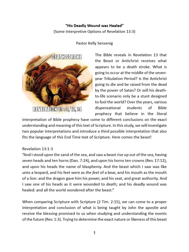 His+Deadly+Wound+Was+Healed+ +revelation+13+vs.+3 | PDF | The Beast ...