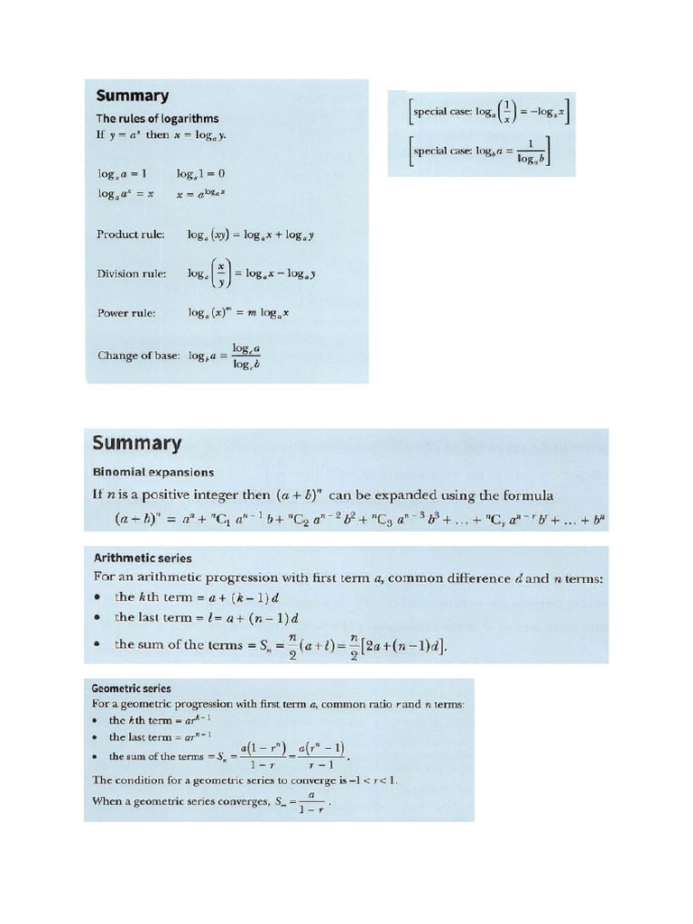 ADD MATH Formulas | PDF