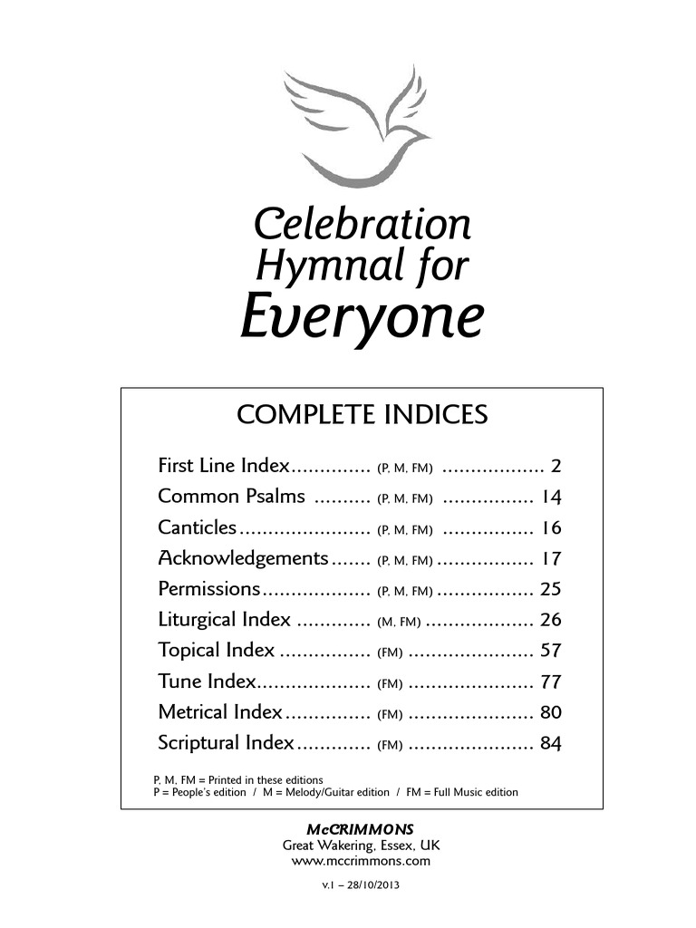 Celebration Hymnal For Everyone - Revised Full Music Edition | PDF