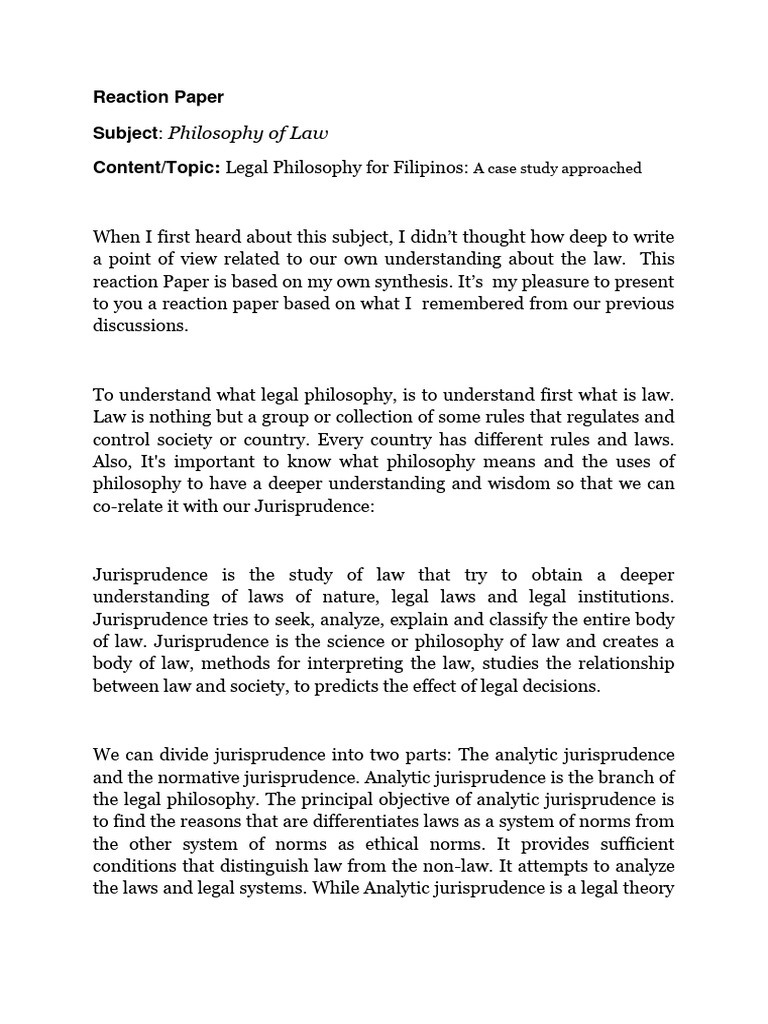 Reaction Paper | PDF