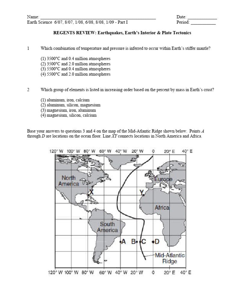 8 Regents Review Earth Science Earthquakes | PDF | Science & Mathematics