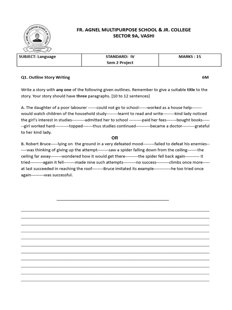 Sem 2 Project Language STD IV-2 | PDF