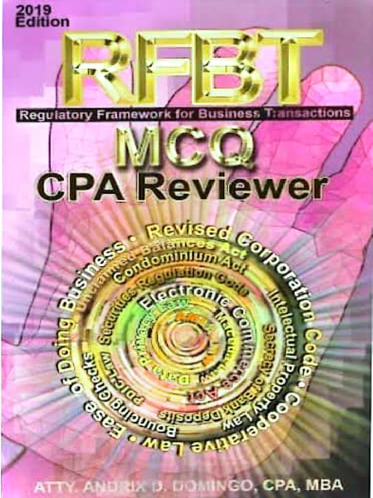 RFBT MCQ CPA Reviewer by Domingo (2019 Edition) Highlighted | PDF