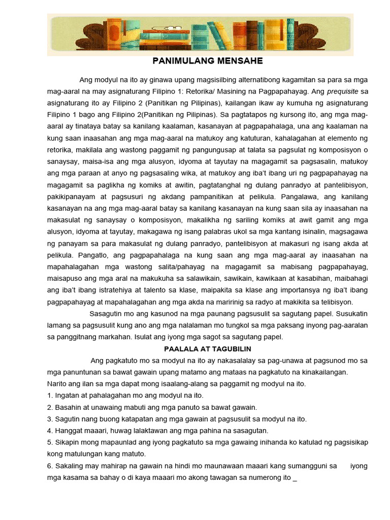 MODYUL 1 Retorika | PDF