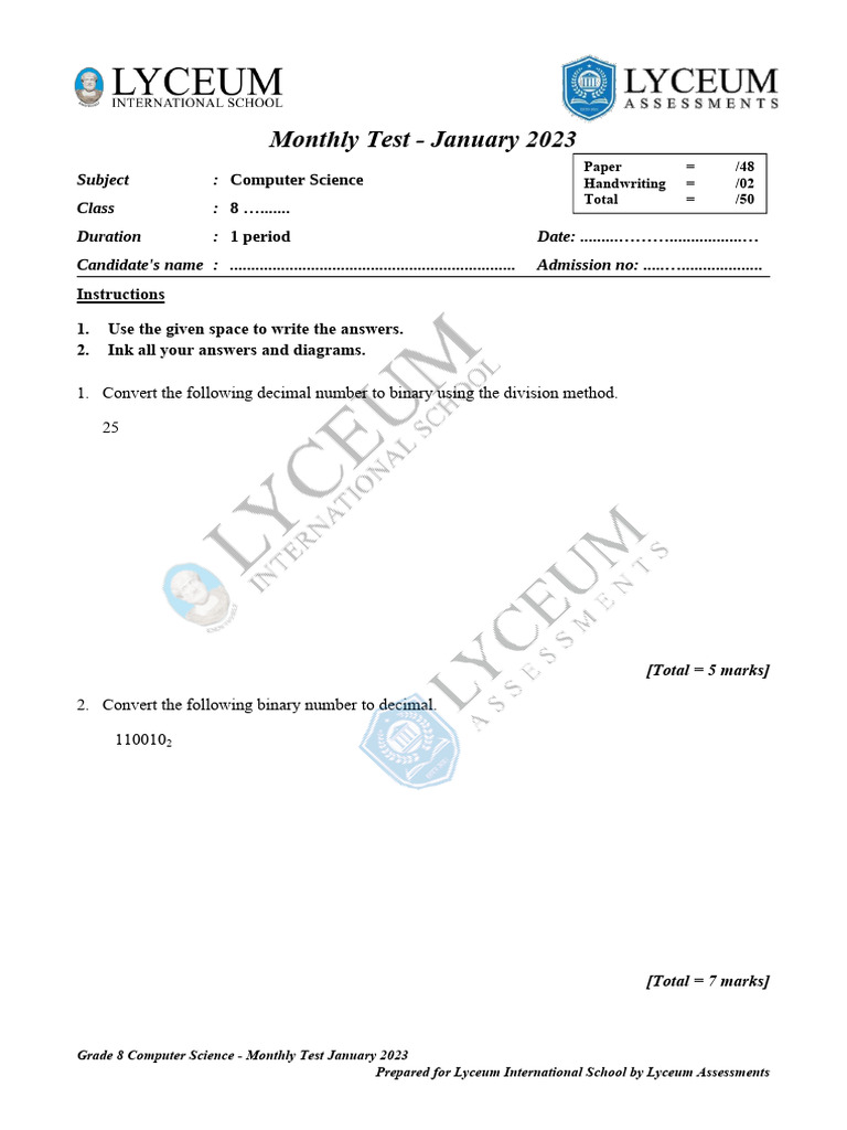 Grade 8 Computer Science | PDF Grade 8 Computer Science | PDF