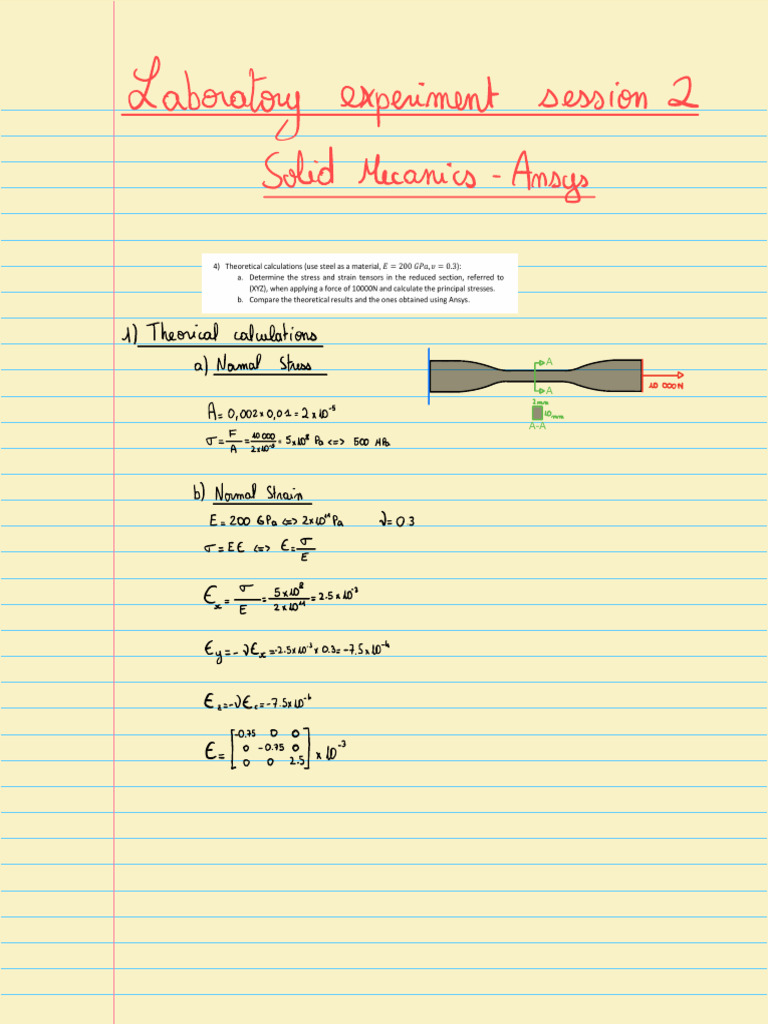Laboratory Session 2 Solid Mechanics | PDF