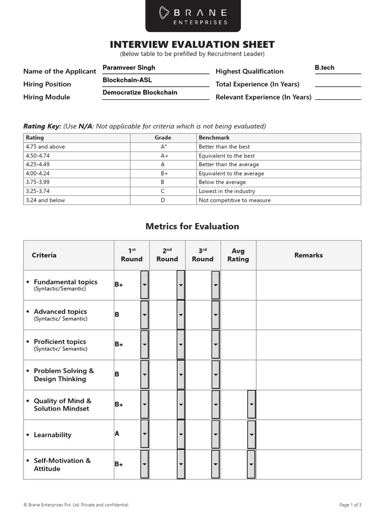 Paramveer Interview Evaluation | PDF