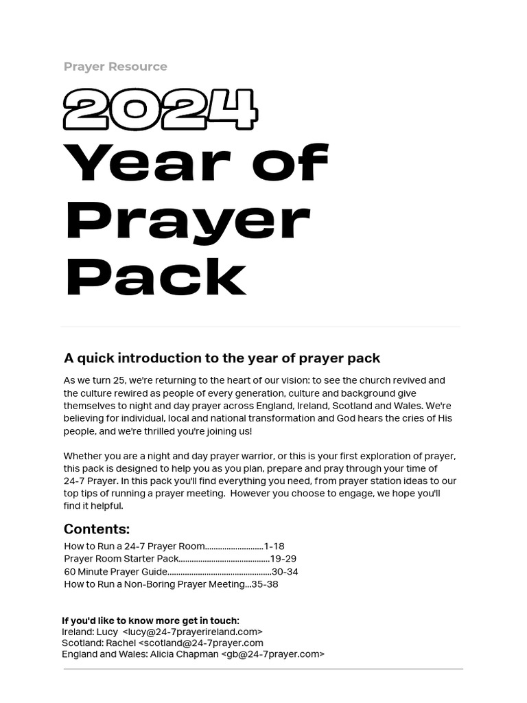 24-7 Prayer Room Guide 2024 | PDF | Prayer | Forgiveness