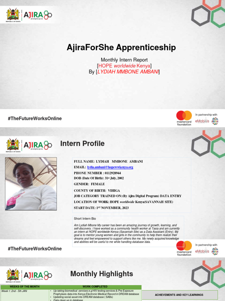 AjiraForShe Internship Report: Lydiah Ambani | PDF