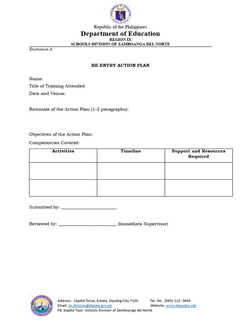Re-Entry Action Plan | PDF